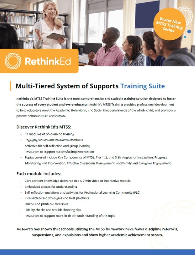 RethinkEd's MTSS Professional Development Solution